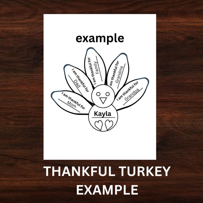 Thankful Turkey Printable: Thanksgiving Kids Activity (PDF) - Etsy