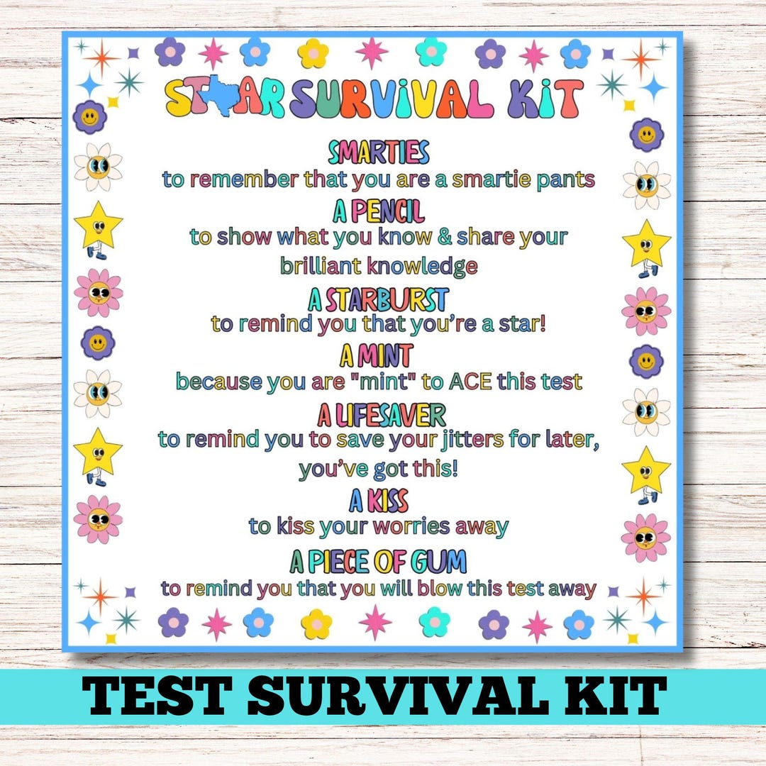 STAAR Testing Day Snack Tag Printable Classroom Treat Tag, Test ...