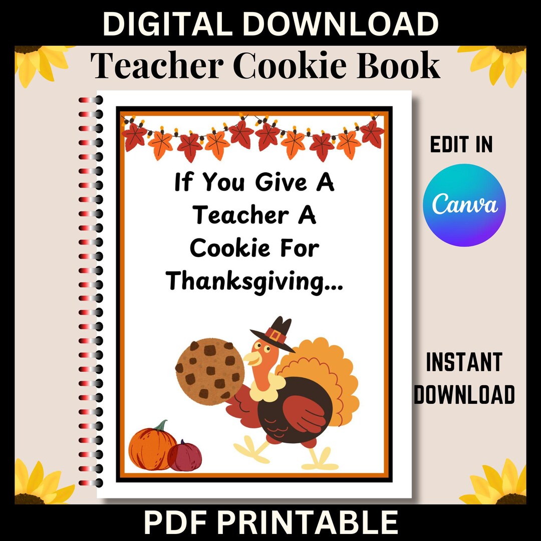 If You Give a Teacher a Cookie Gift Book Printable, Teacher ...