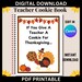 Teacher Thanksgiving Cookie Gift Card Book: Editable Printable (digital ...