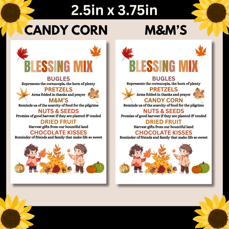 Blessings Mix Cards Editable, Thanksgiving Treat Tags, Christmas ...