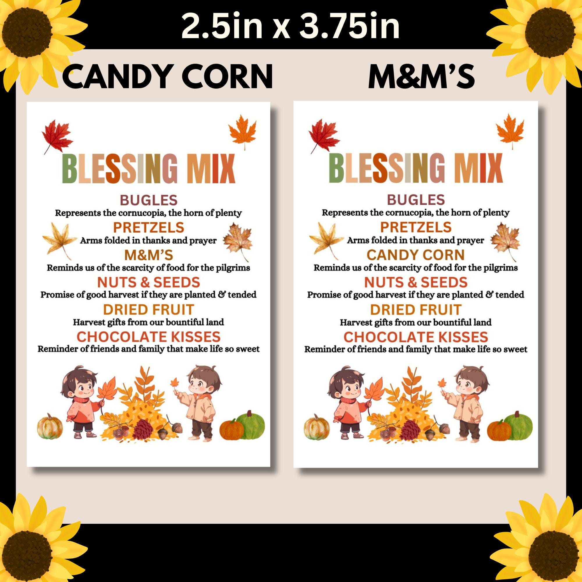 Blessings Mix Cards Editable, Thanksgiving Treat Tags, Christmas ...