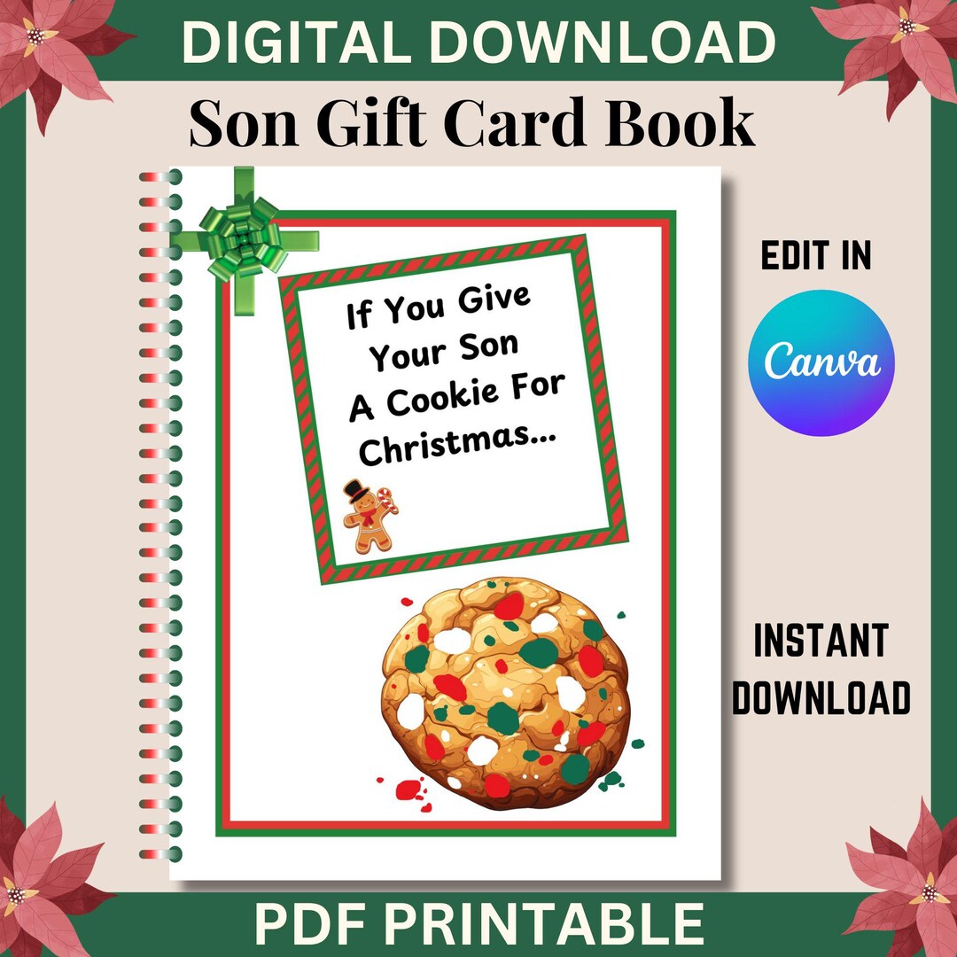 If You Give Your Son a Christmas Cookie Gift Book Printable, Son ...