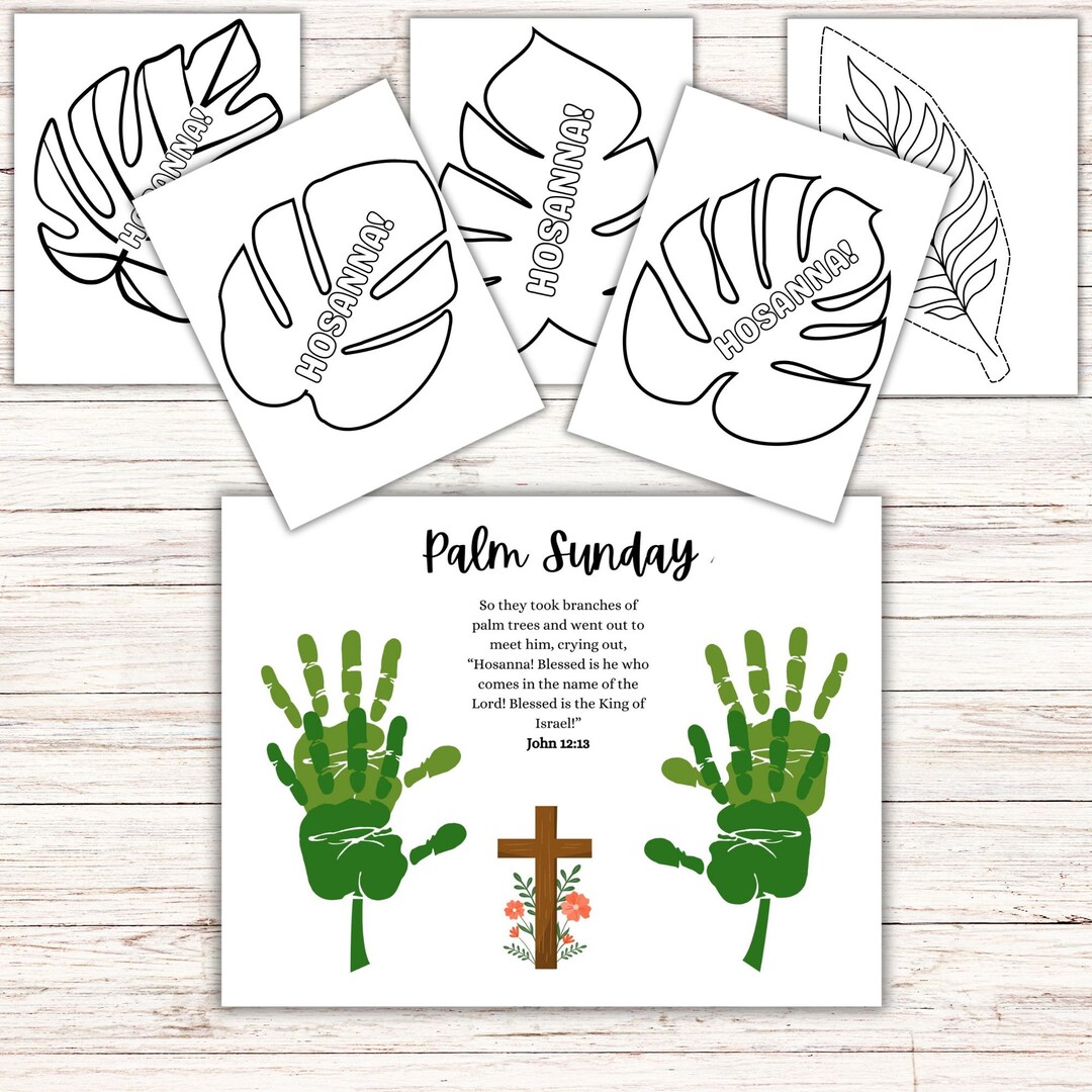 Palm Sunday Craft Activity Bundle, Hosanna Palm Sunday Handprint Art ...