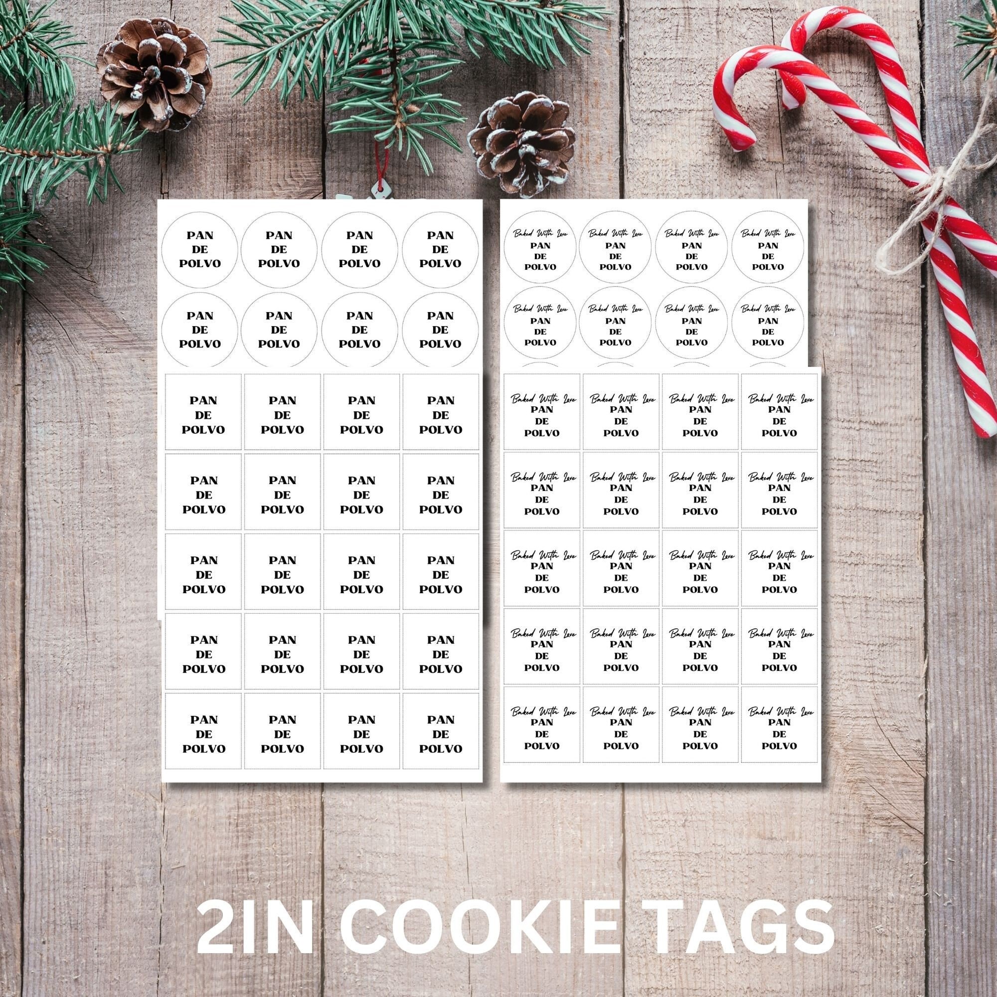 Pan De Polvo Cookie Tags, Mexican Wedding Cookies Tags, Hojarascas De ...