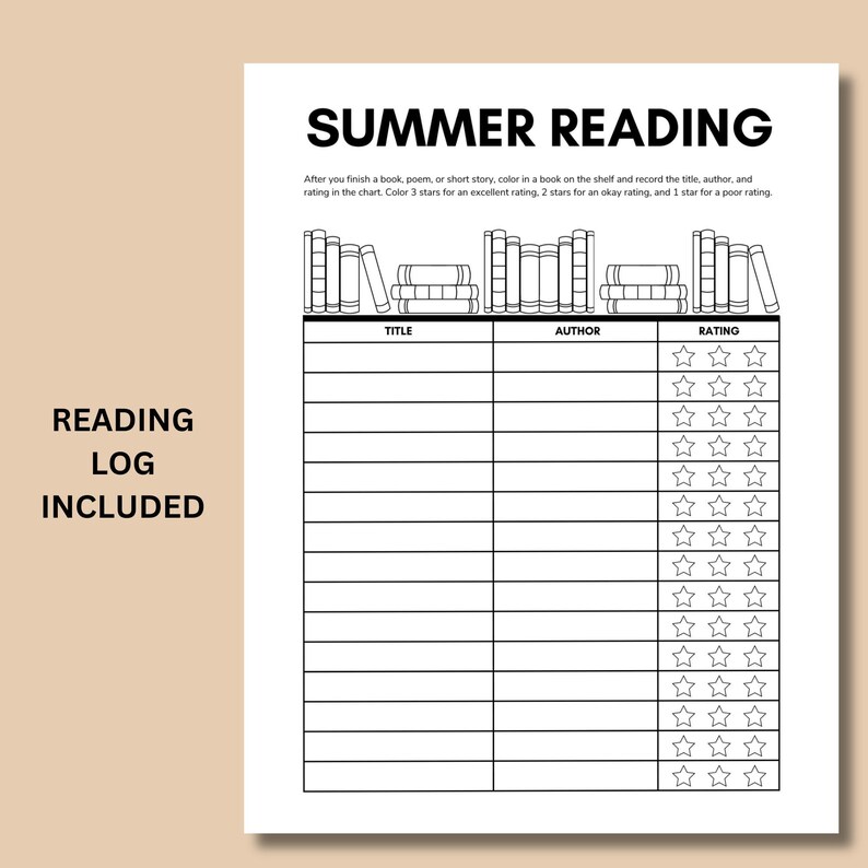 Summer Reading Tracker, Summer Reading Log, Reading Chart for Kids ...