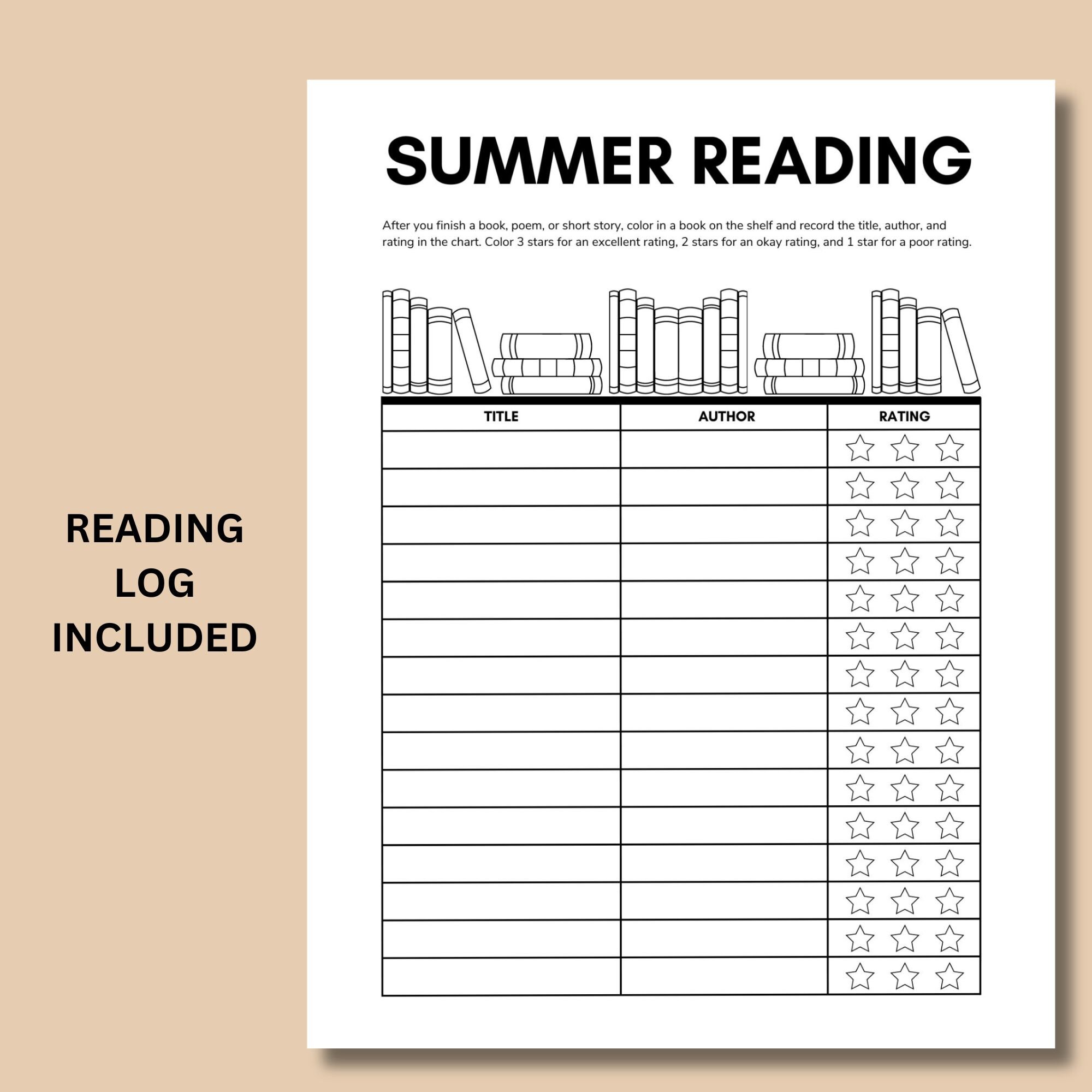 Summer Reading Tracker, Summer Reading Log, Reading Chart for Kids ...