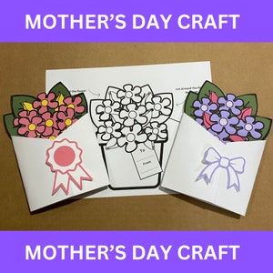Mothers Day Craft Printable, Mothers Day Flower Craft, Mothers Day ...