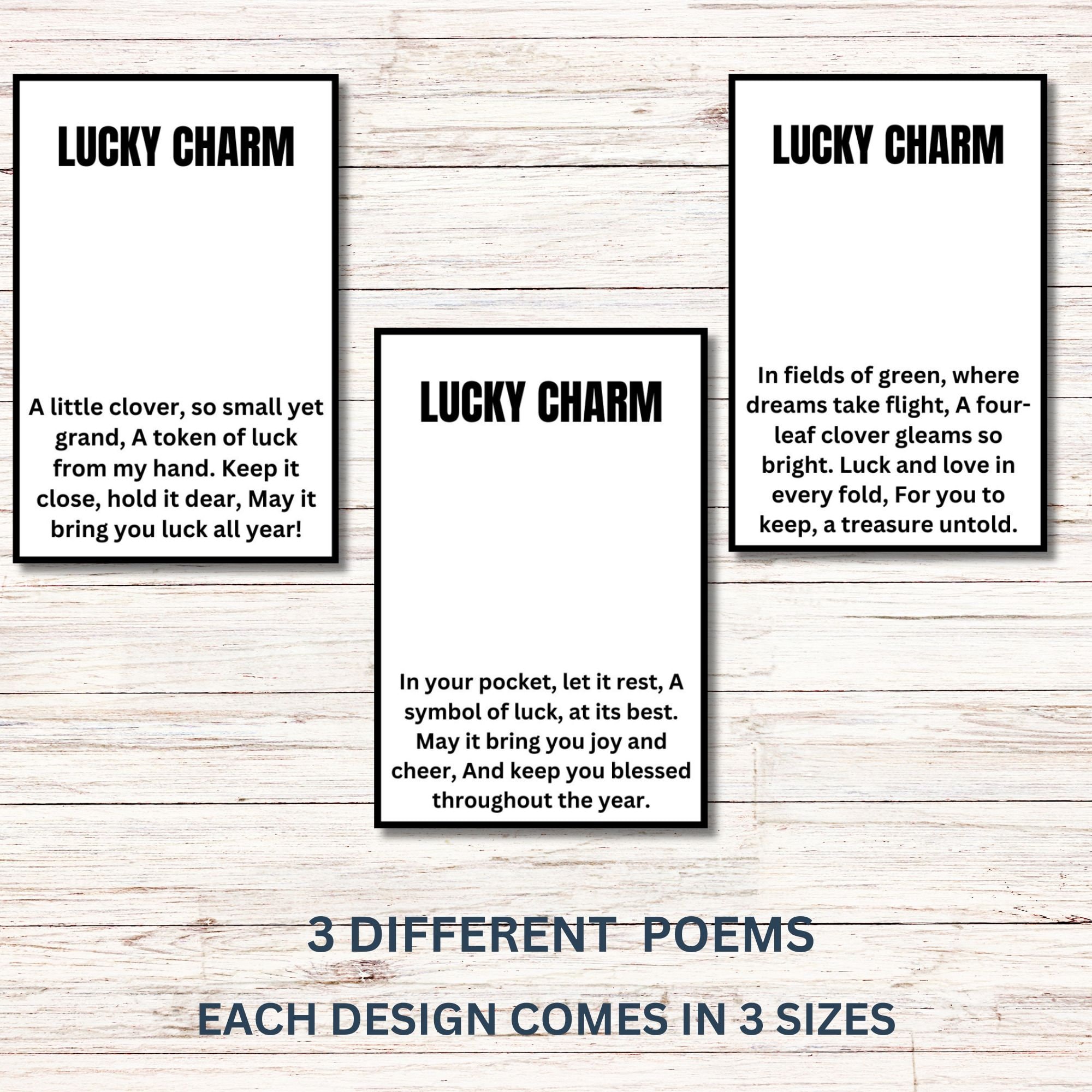 Pocket Hug Printable Lucky Charm Cards, Label for Handmade Pocket Hugs ...