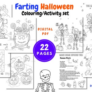 The Farting Halloween Colouring Activity Set - PDF Instant Download ...