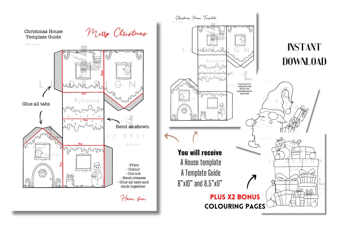 Christmas House - PDF Instant Download | Plus 2 Bonus Christmas ...