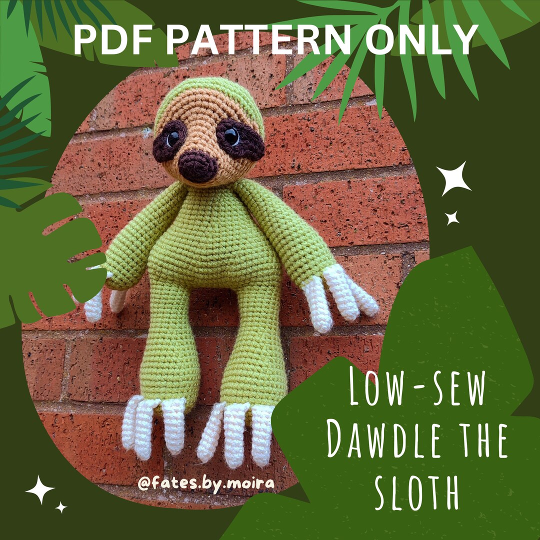 PATTERN ONLY Low-sew Dawdle the Sloth - Etsy