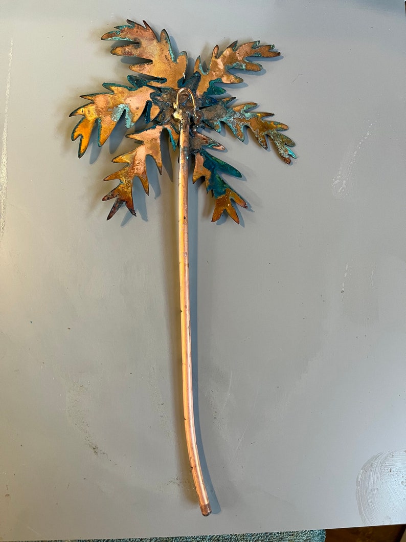 Verdigris Copper Palm Tree, Handmade Tropical Art - Etsy