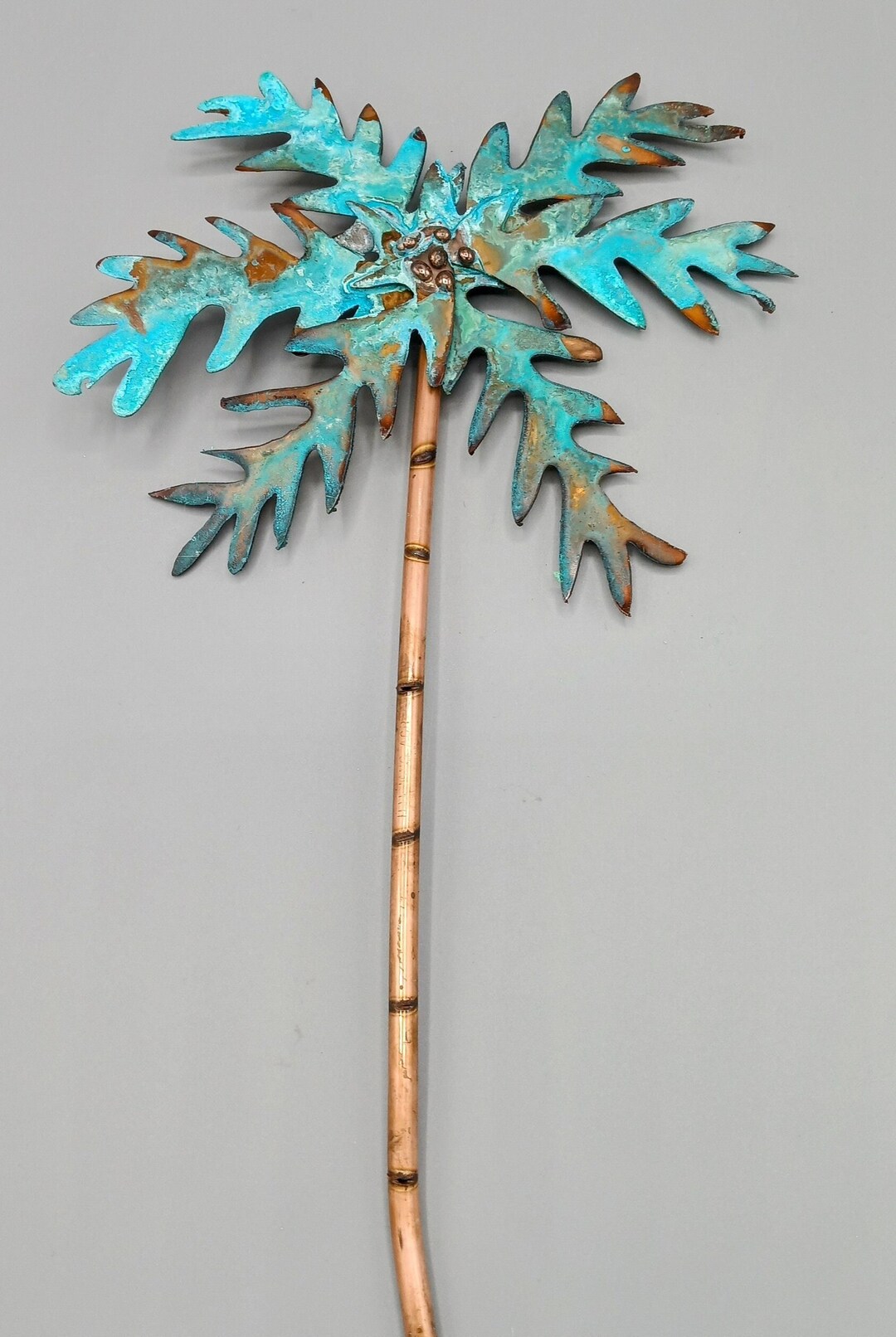 Copper Palm Tree, Handmade Tropical Art, Small Outdoor Palm Tree ...
