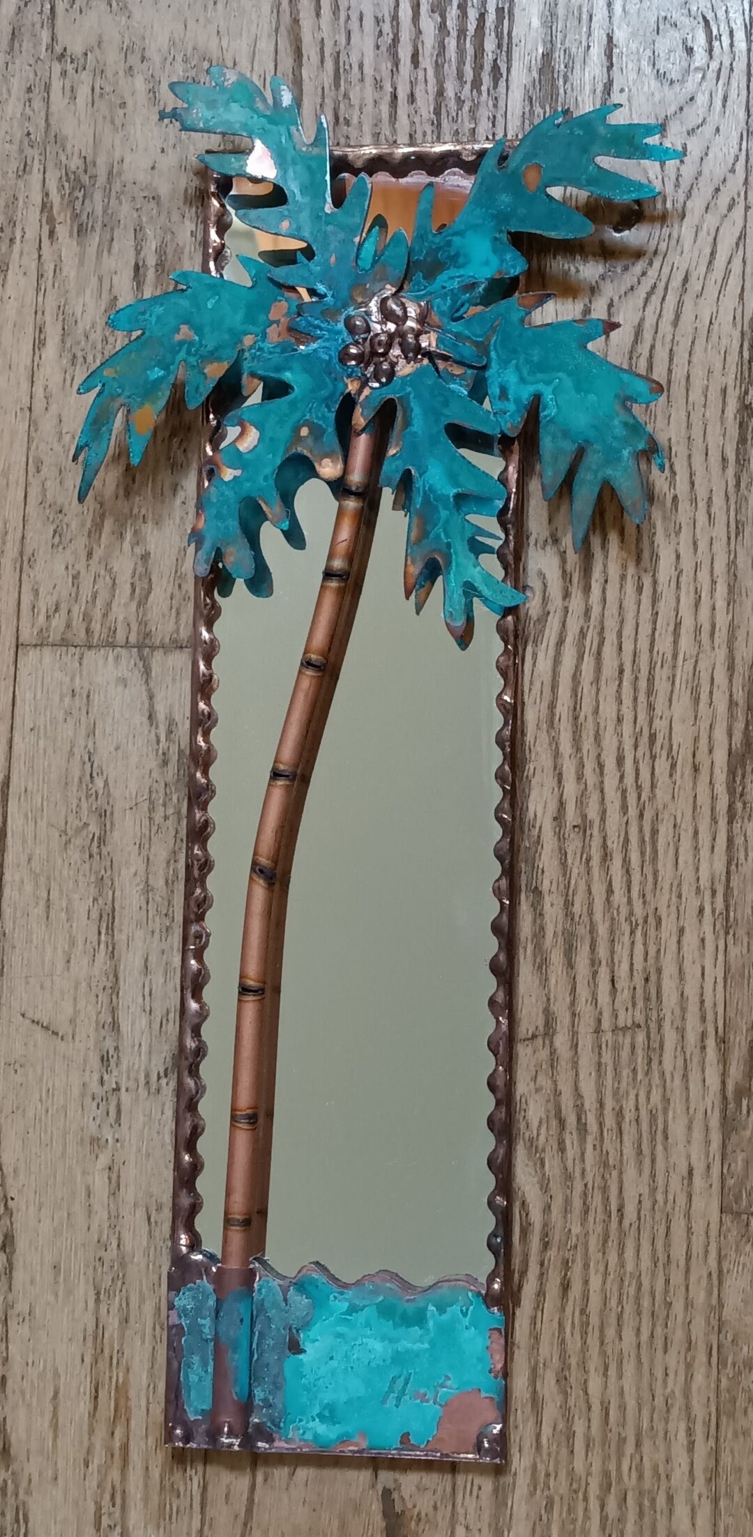 Palm Tree Mirror, Tropical Art, Small Thin Mirror, Mirror for Skinny ...