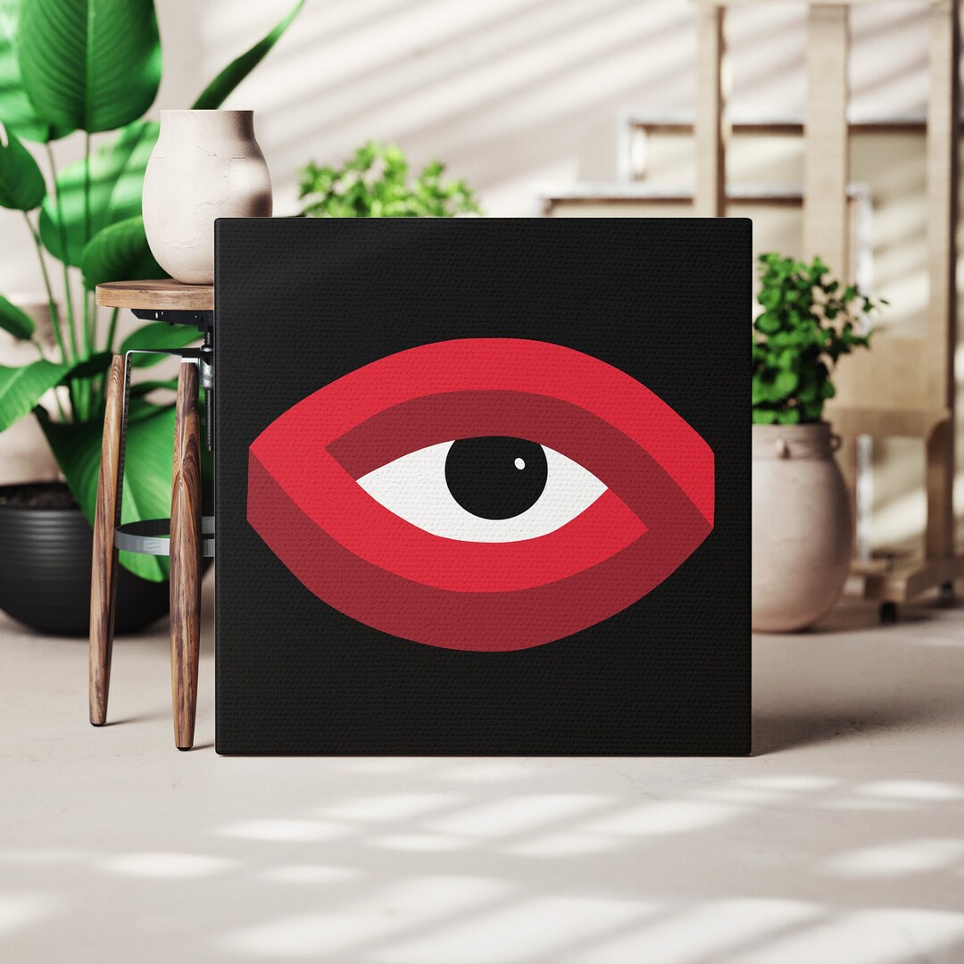 Impossible Eye Shape Art: Red and Black Canvas Print - Etsy