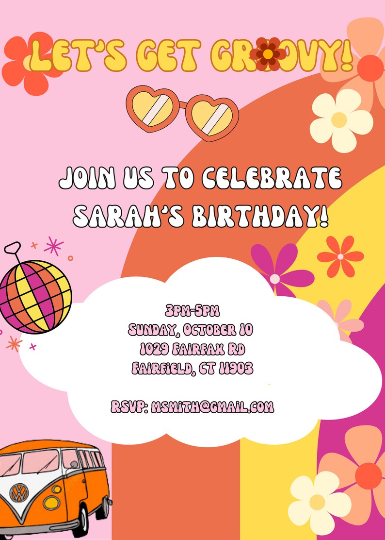 Editable Retro Pool Party Invitation Daisy Boho Invite Summer - Etsy