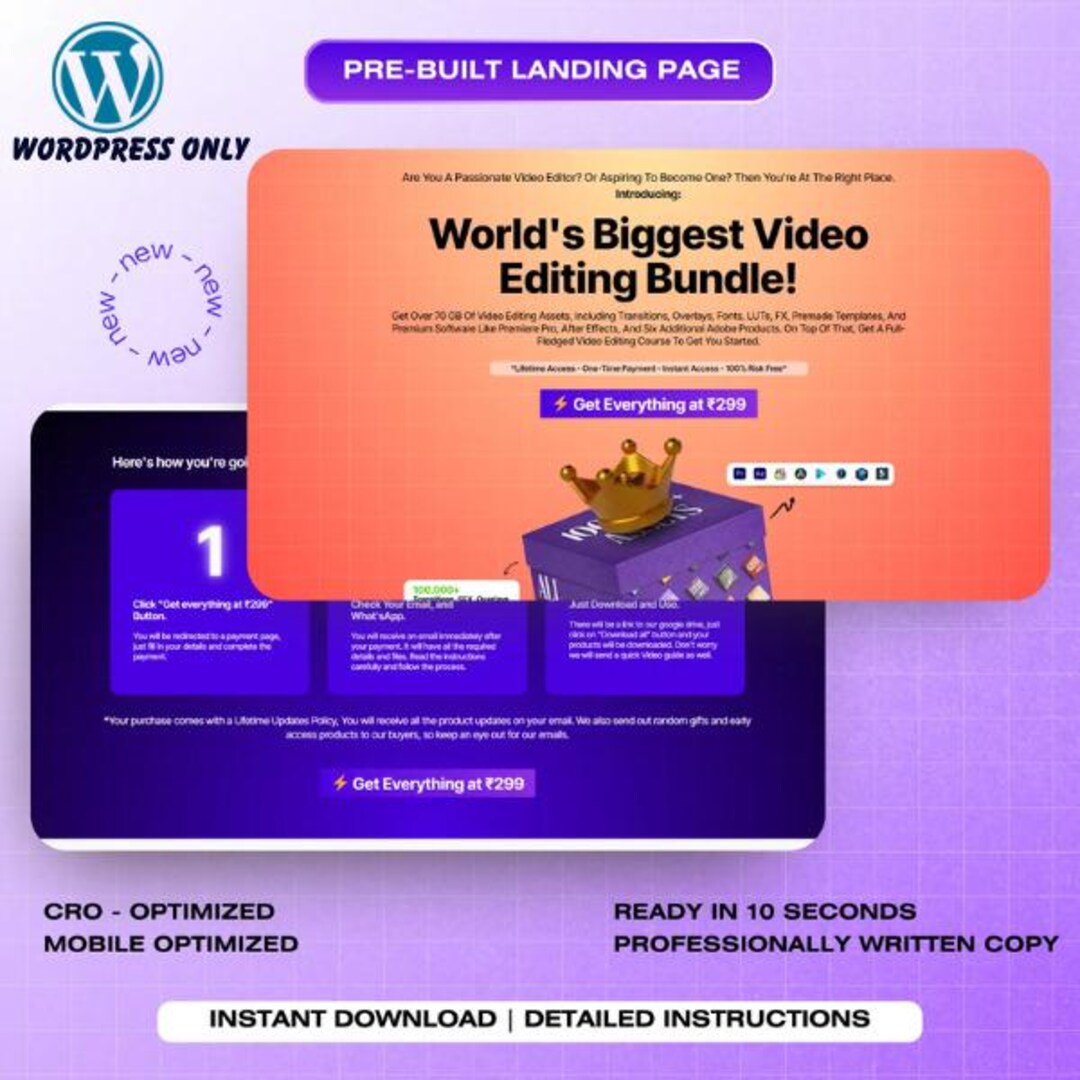 Wordpress Landing Page Template, Ready to Go Landing Page for Video ...