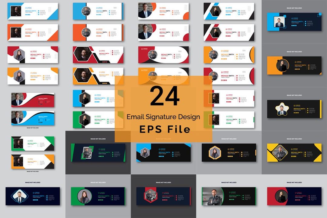 Modern Business Email Signature Template Bundle | Editable EPS Format ...