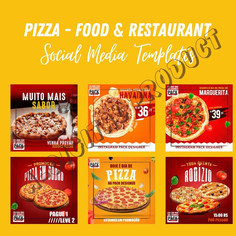 Ultimate Restaurant Template Bundle: Pizza Template, Instagram Post ...