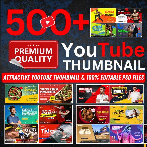 500+ Youtube Thumbnail, Youtube Thumbnail Templates, Youtube Kit ...