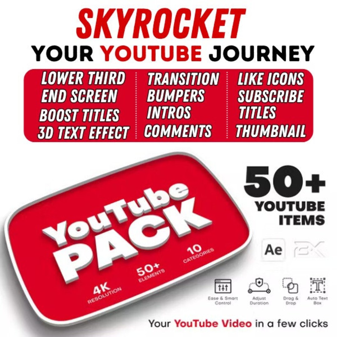 50+ Youtube Elements Bundle, Youtube Endscreen, Youtube Titles ...