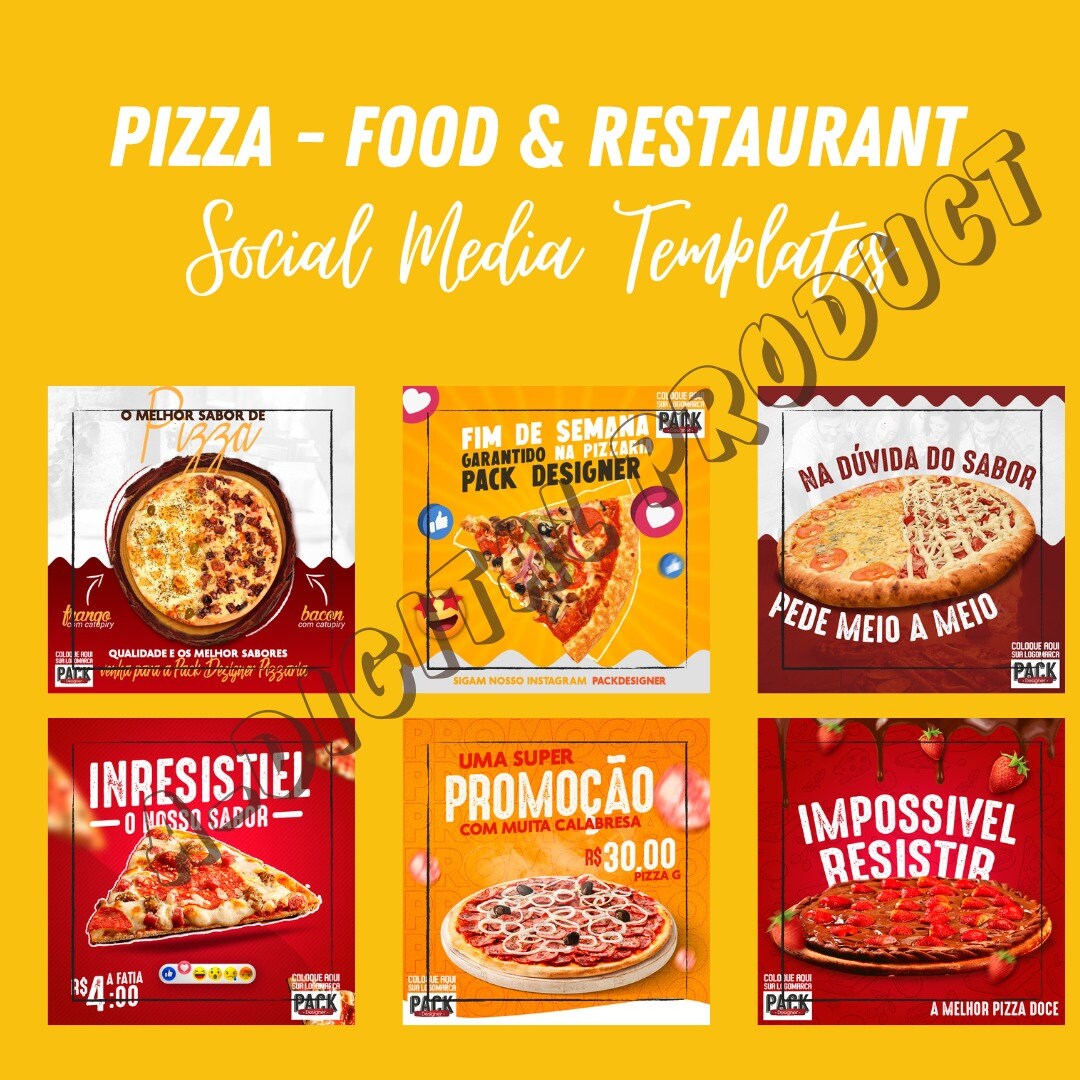 Ultimate Restaurant Template Bundle: Pizza Template, Instagram Post ...