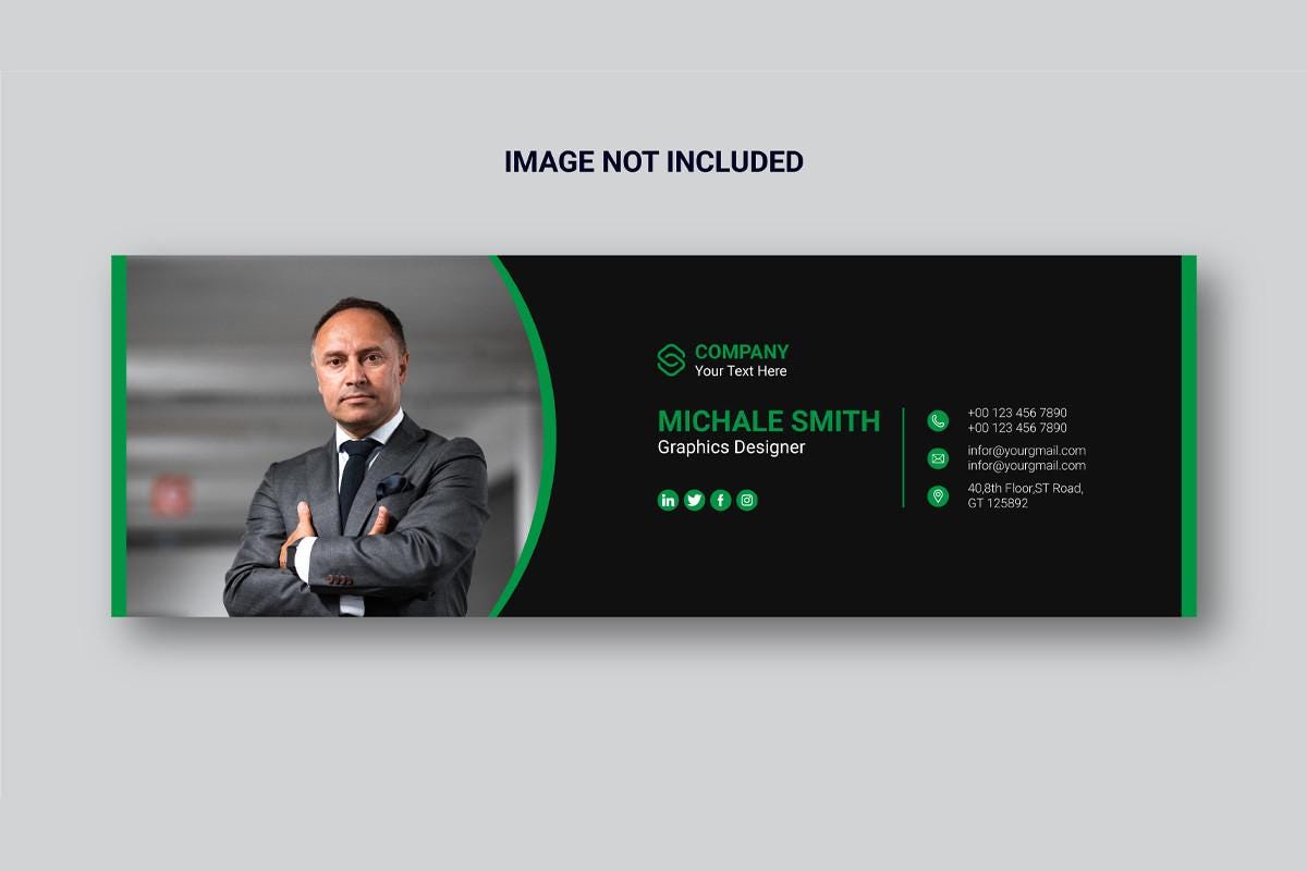 Modern Business Email Signature Template Bundle | Editable EPS Format ...