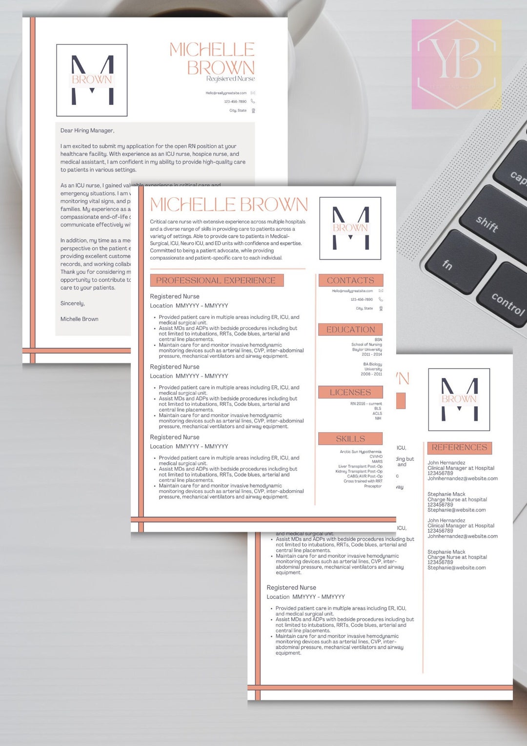 Professional and modern resume templates designed to showcase - Etsy España