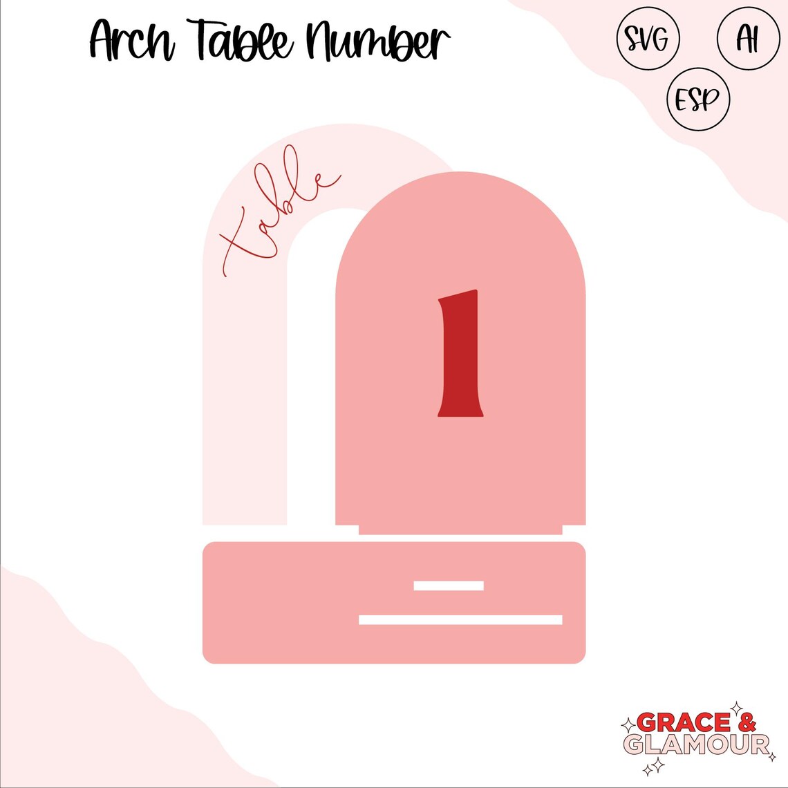 Arch Table Number SVG File: Laser Cut Wedding Sign (digital Download ...