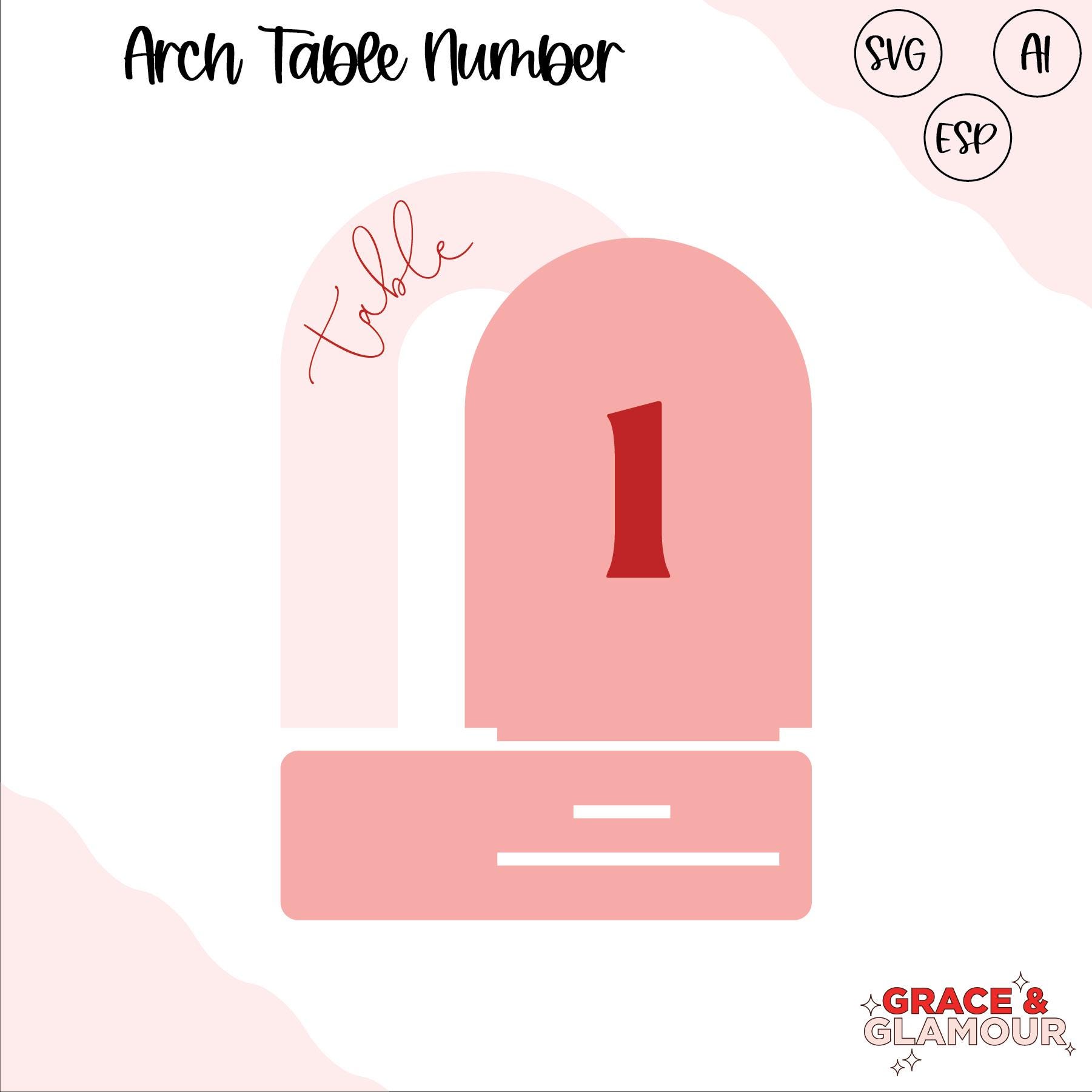 Arch Table Number SVG File: Laser Cut Wedding Sign (digital Download ...