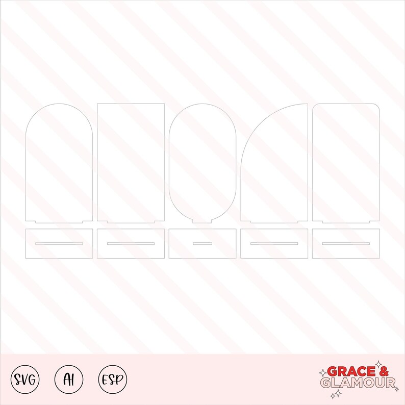 Acrylic Display Stand SVG Bundle: Laser Cut Files, Business Sign Holder ...