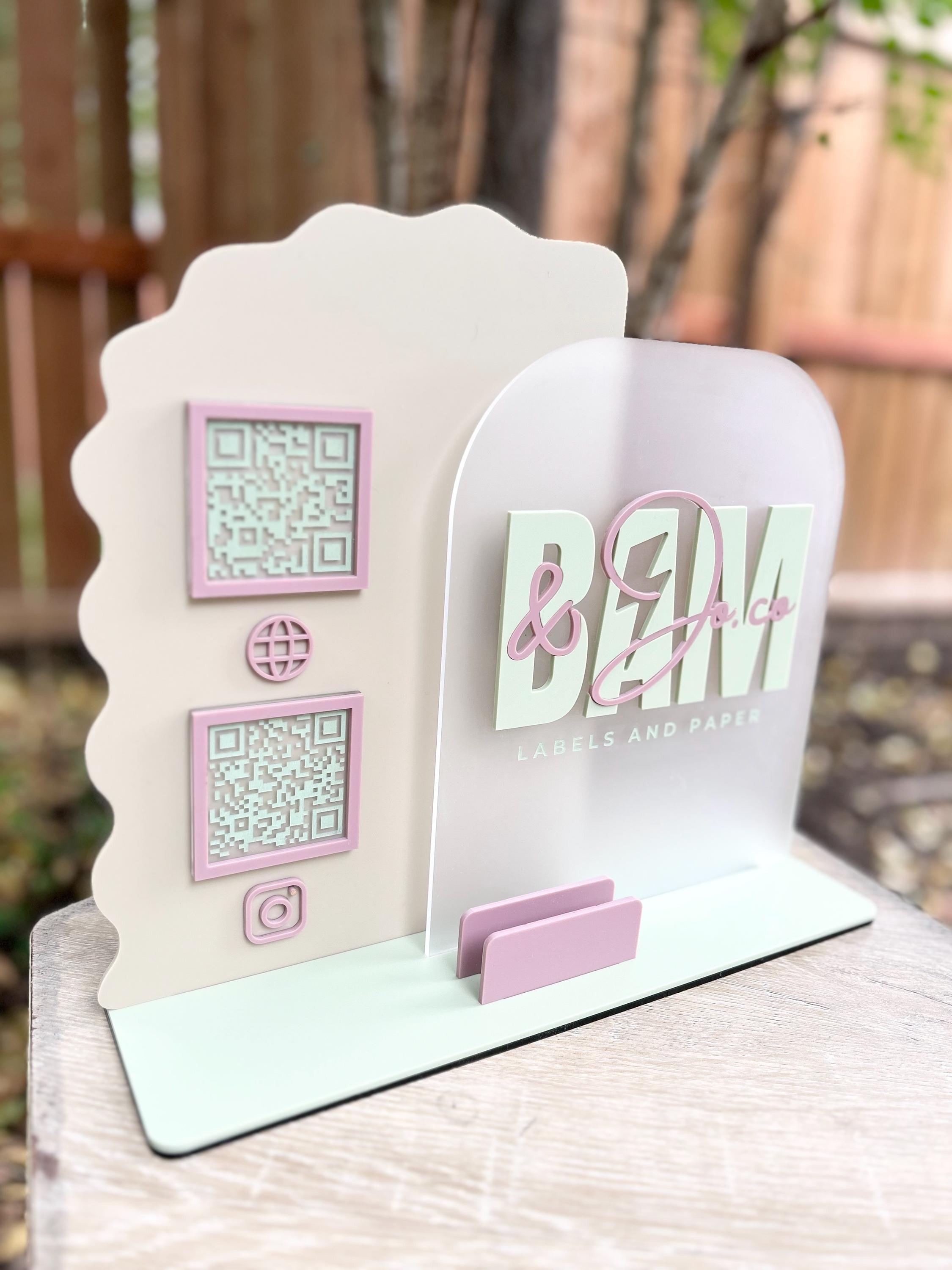 Retro Square Card Holder SVG: Laser Cut Business Card Display (digital ...