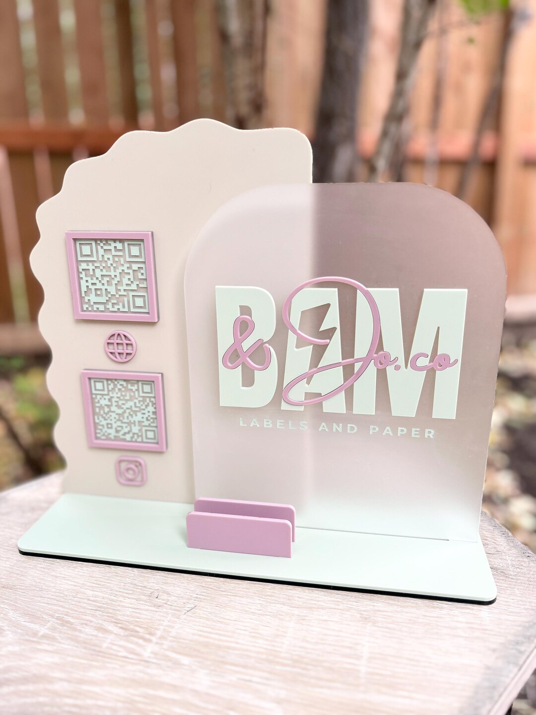 Retro Square Card Holder SVG: Laser Cut Business Card Display (digital ...