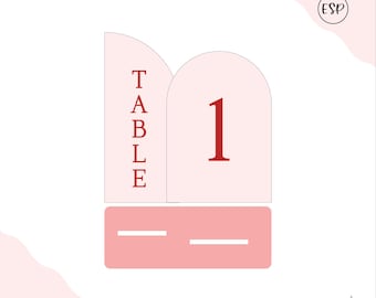 Modern Table Number SVG: Laser Cut File for Wedding Decor - Etsy