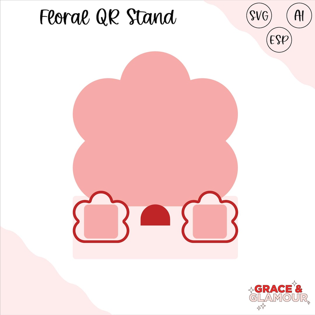 Flower QR Code Display SVG: Laser Cut Business Sign (digital Download ...