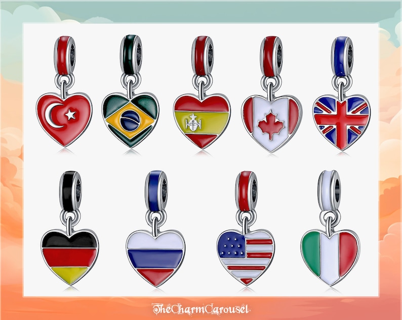 Pandora Charm Flags of the Countries World of Colors Flag - Etsy
