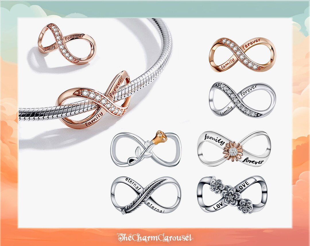 Eternal Knot 925 Silver Infinity Symbol Charm for Bracelet, Bracelet Charms, Infinity ...