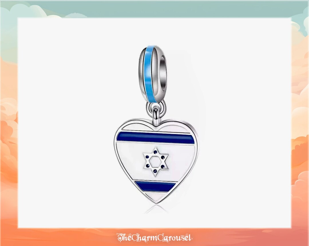 S925 Sterling Silver Israel Flag Charm, Support Israel, Fits Charm ...