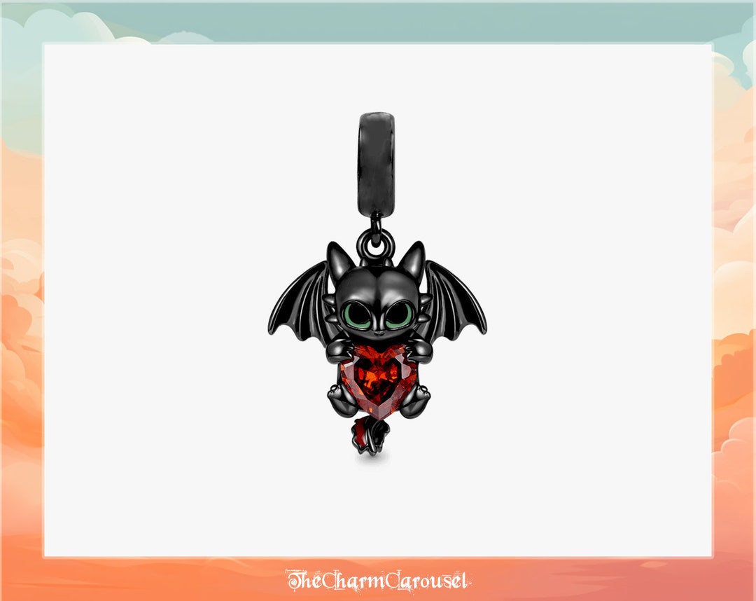 Flying Dragon Dangle Charm 925 Sterling Silver Bracelet Charms - Etsy