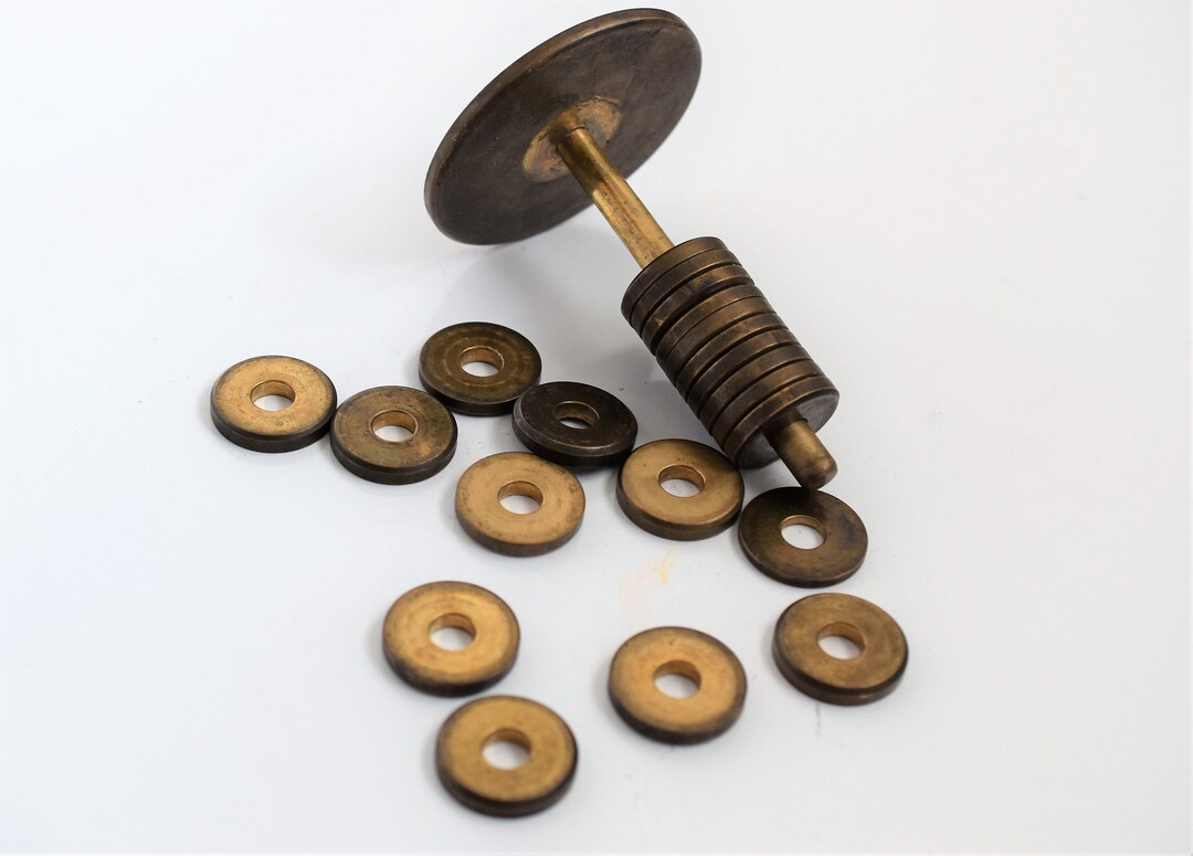 Antique Bronze Base With 21 Tokens (washers),scale Weights? - Etsy