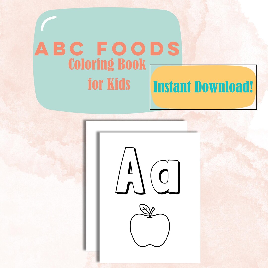 Easy ABC Coloring Sheets - Etsy