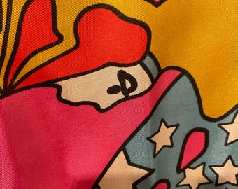 Vintage Peter Max 1960's Silk Scarf Planets and Stars - Etsy