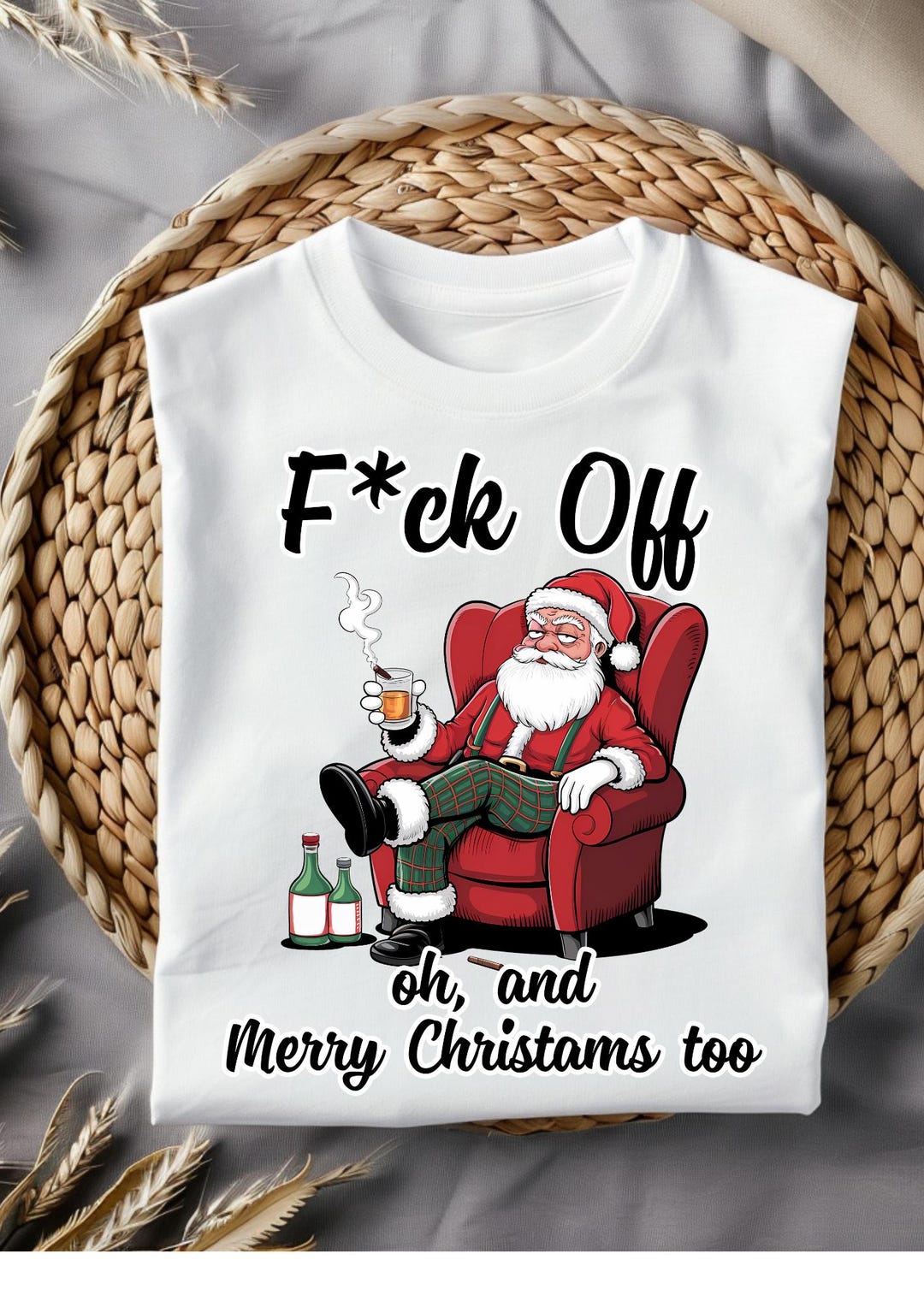 About Grumpy Bad Santa-rude Christmas PNG Graphic Retro Christmas Png ...