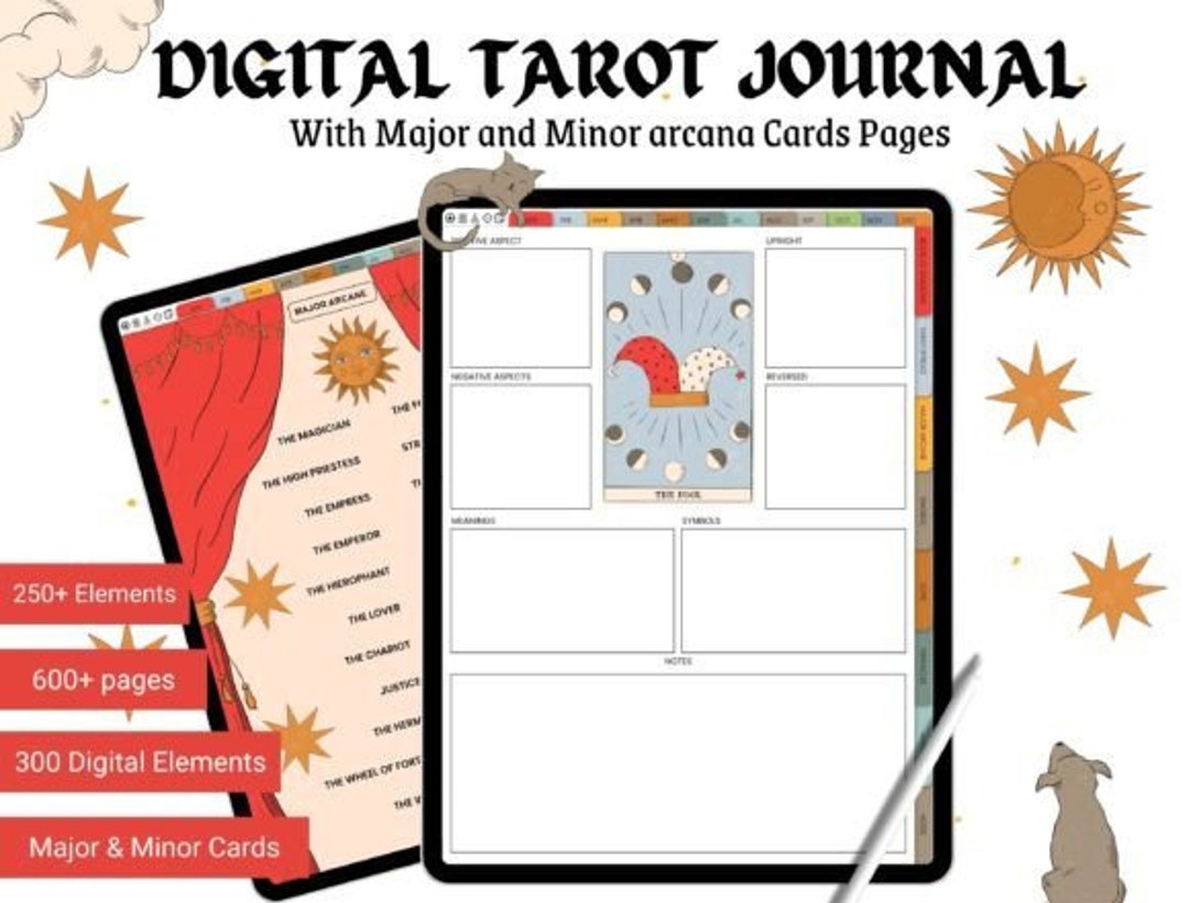 GOODNOTES Tarot Worksheets Cheat Sheets, for Beginner or Advanced Tarot ...