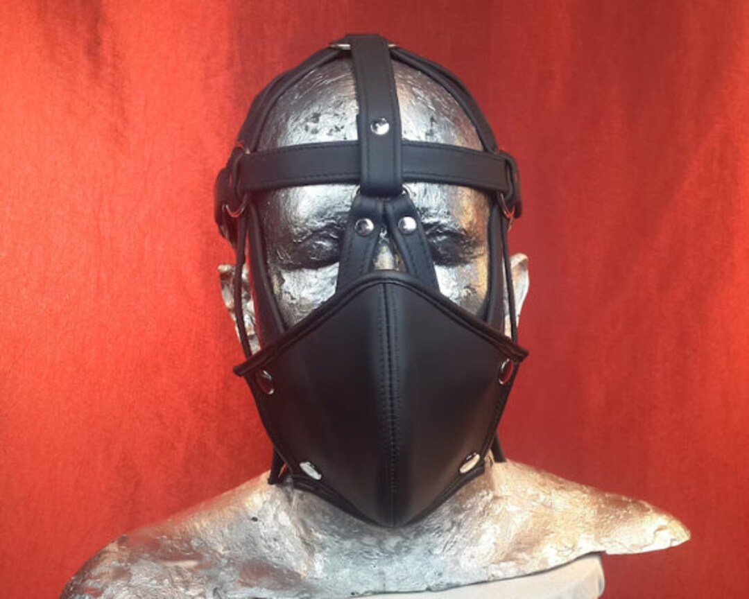 Forced Closed Mouth Muzzle Head Cage Harness With Removable Face Mask ...