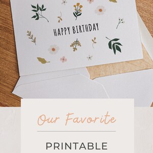 Printable Birthday Card Minimal for Last Minute Birthday Gift Card ...
