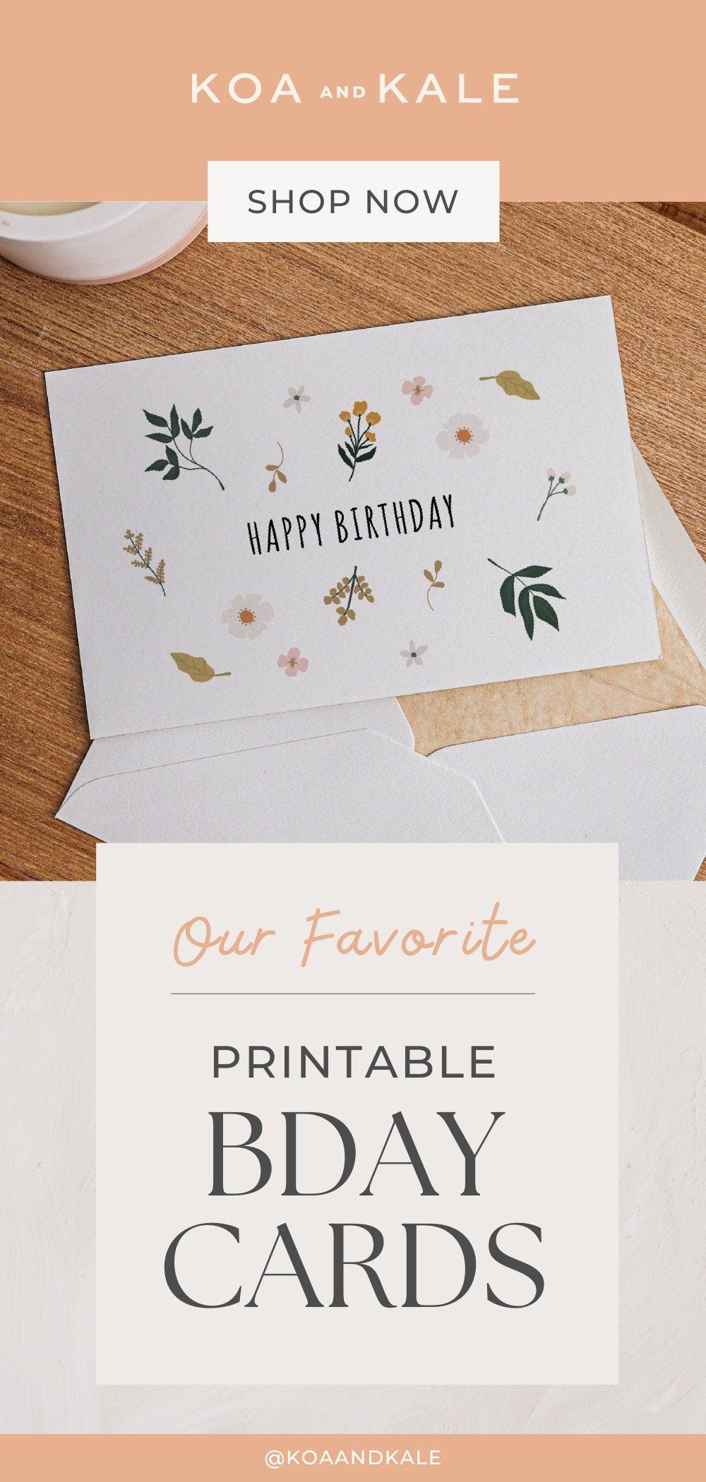 Printable Birthday Card Minimal for Last Minute Birthday Gift Card ...