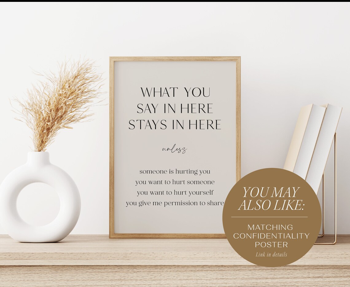 Neutral Calming Therapy Poster Set Neutral Mindset Wall Art Bundle ...