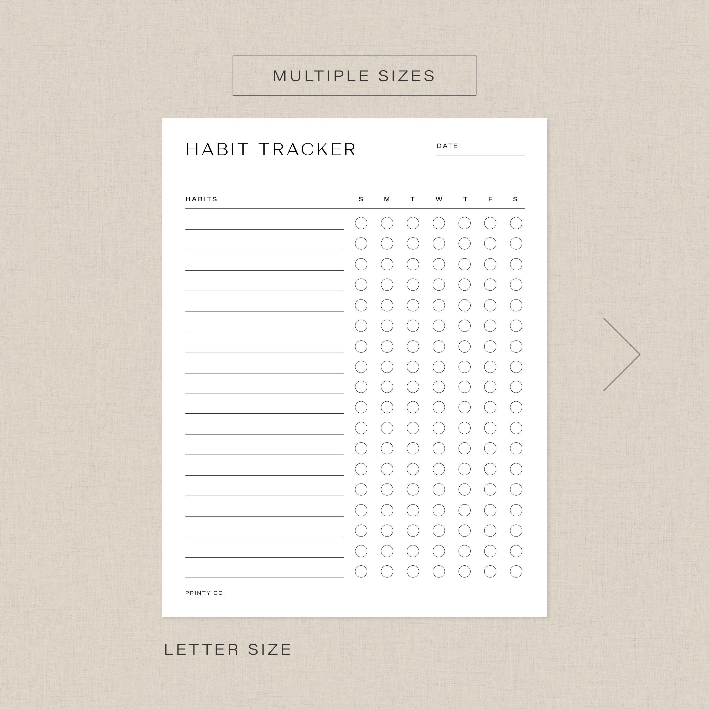 Weekly Habit Tracker Printable Habit Tracker Template Habit - Etsy